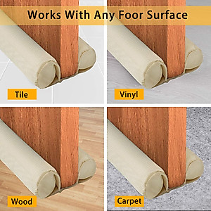 TumiMallody Waterproof Under Door Draft Stopper - 36 Inch Door Draft Stoppers Weather Stripping Noise Blocker Door Sweeps, Adjustable Size 32-36 Inch (Beige)