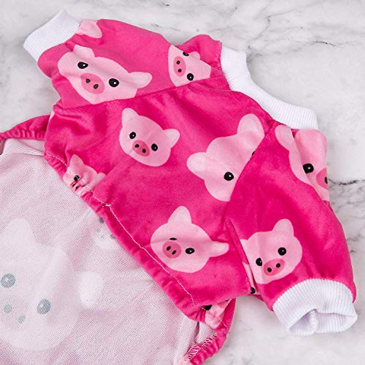 CuteBone Pink Pig Dog Pajamas Cute Cat Clothes Pet Pjs Onesie, Medium P46M