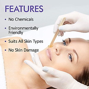 MOOM Organic Sugar Waxing Kit with Lavender & Chamomile - Natural Sugar Hair Removal Glaze with 18 Hair Wax Strips & 4 Applicator Sticks for Face & Body 6 oz.1 Pack