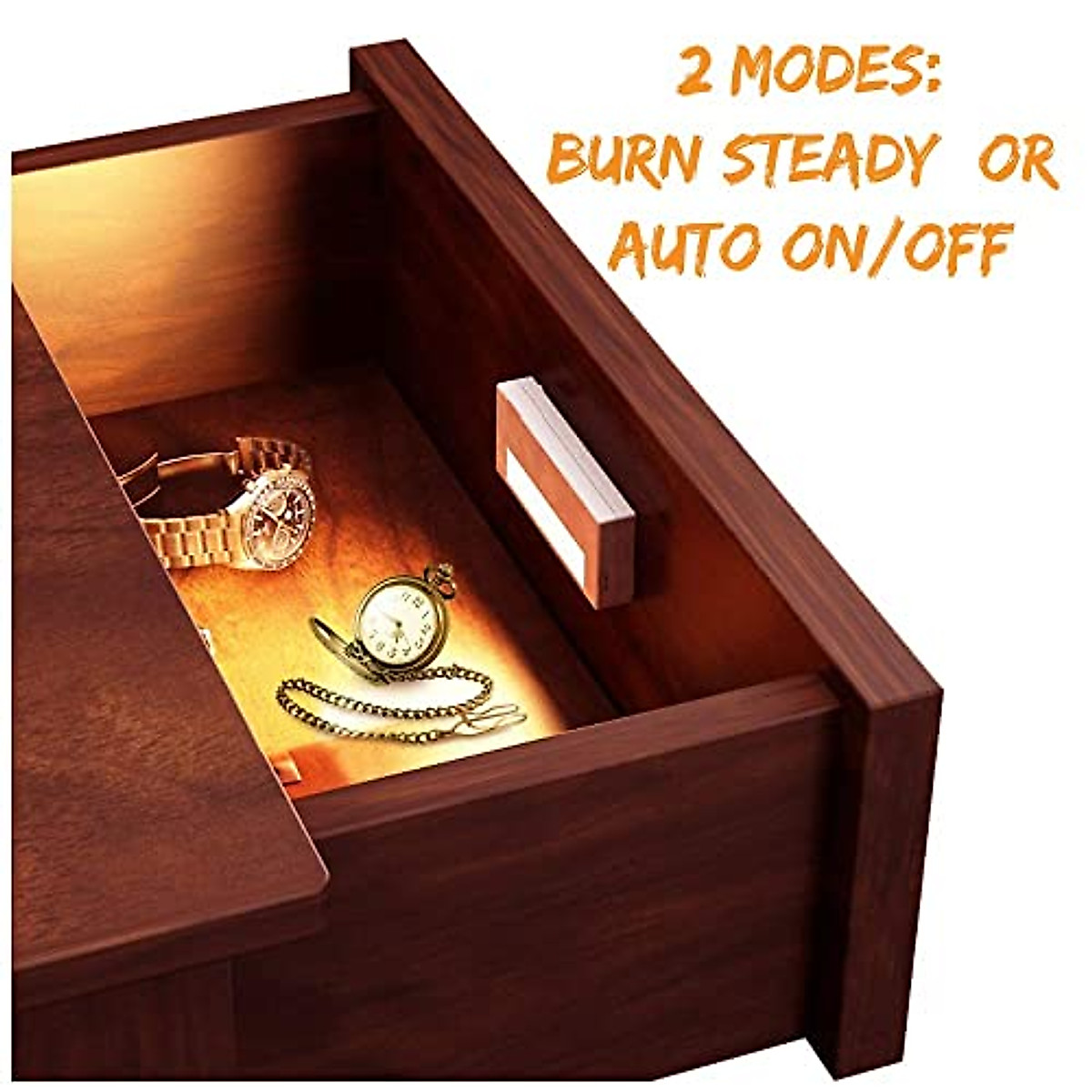 Amagle 4 Pack Magnetic Door Open Sensor Cupboard Drawer Closet Light Battery Operated Automatic Turn On Cabinet Light Stick Led Puck Lights Lighting for Wardrobe Kitchen Basement Trunk