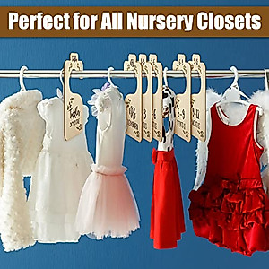 KINBOM 8pcs Baby Clothes Dividers for Closet, Double-Sided Beautiful Month Wooden Baby Closet Dividers Organizers from Newborn to 24 Months Nursery Closet Hanger for Infant Wardrobe