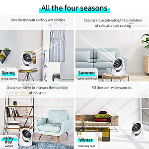 NewGod Rechargeable Air Circulator Fan Small Oscillating Desk Fan with LED Light 4 Wind Speeds USB Powered Cordless Quiet Table Fans for Bedroom Office Home（4400mAh） White1