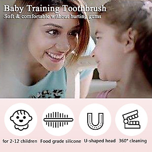 CUKEYOUZ 4 Packs Kids Toothbrushes,360 U Shaped Toothbrush Manual Training Tooth Brush U-Type Toothbrush Whole Mouth Toothbrush for Children (Ages 2-6)