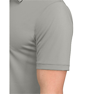 Men’s Polo Golf Shirt with Round Hem - Dry Fit 4-Way Stretch Fabric, Moisture Wicking, Anti-Odor & UPF50+. Side Split Hems Charcoal