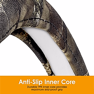 Mossy Oak Steering Wheel Cover by LPI Truck; Heavy Duty 600D Oxford Material with Mossy Oak Break-up Country Camoflauge; Fits All Car, SUV, Mini-Van and Truck with Steering Wheel Size 14.5" to 15"
