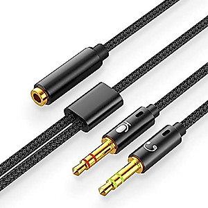 HIEbee 2 in 1 3.5mm Headphone Splitter Adapter (Microphone + Audio) Female to Male&Male to Female Stereo Jack Y Cable Compatible for PS4,PS5,Nintendo Switch,Phone,Laptop(3 in 1 Pack)