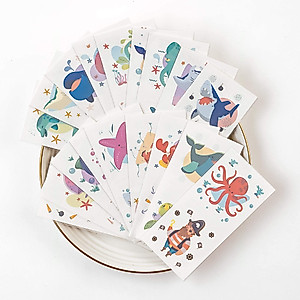 PapaKit Bundle - Temporary Fake Tattoo 72 Individually Wrapped Sheets - Cute Ocean Animals, Party Dinosaurs, Zoo Animals, Unicorn and Friends