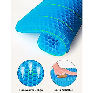 OSWCHIC Gel Seat Cushion Pressure Relief Double Layer Honeycomb Breathable Chair Cooling Pad for Car Driver Office Wheel Chair Tailbone Sciatic Nerve Spine Pain Relief