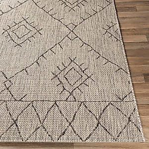 Mark&Day Outdoor Rugs, 3x12 Wijgeest Global Indoor/Outdoor Black Runner Area Rug, Non Shedding Black Beige Carpet for Patio, Porch, Deck, Bedroom, Living Room or Kitchen (2'7" x 12' Runner)