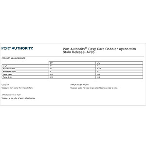 Port Authority Easy Care Cobbler Apron with Stain Release, Black, Small / Medium