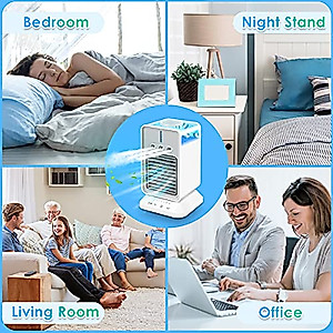 YiimDaifun Portable Air Conditioner, 2000mAh Rechargeable Atomization Fan (Timeable 2-4H), 90° Oscillation Cool Breeze Air Conditioner, Personal Space Cooler for Rooms, Offices, Campers, Indoor