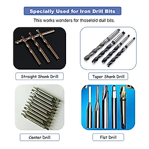 Cheerock 2pcs Portable Drill Bit Sharpener Grinder Drill Bit Set Sharpener, Sharpening Drill Bit Tool for Metal Iron Drill Polishing Drill Grinder Grinding, with 4pcs Grinding Wheel