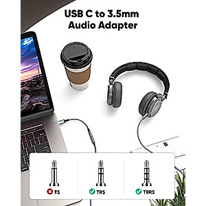 Highwings USB Type C to 3.5mm Female Headphone Jack Adapter, (2-Pack) USB C to Aux Audio Dongle Adapter Compatible for Samsung Galaxy S23 S23+ S23 Ultra, S22 S21 S20 Plus/Ultra, iPad Pro, Pixel (Grey)