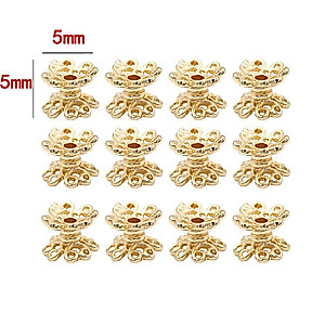 ZLXDP 14K Gold Color Brass Cylinder Spacer Beads Bracelet Beads Jewelry Making Supplies DIY Findings