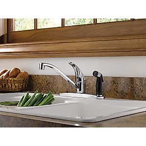 Peerless Single-Handle Kitchen Sink Faucet with Integrated Side Sprayer, Chrome P114LF
