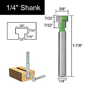Finger Joint Router Bit with Tongue and Groove Router Bits, 3PCS 1/4 inch Shank Carbide Tool Sets (3PCS Finger Bit Sets) (T Slot)