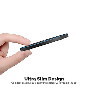 SABRENT 10W qi Wireless Fast Charger Charging Pad, Universally Compatible with All qi Enabled Phones [AC Adapter Not Included] Black (WL-QIFC)