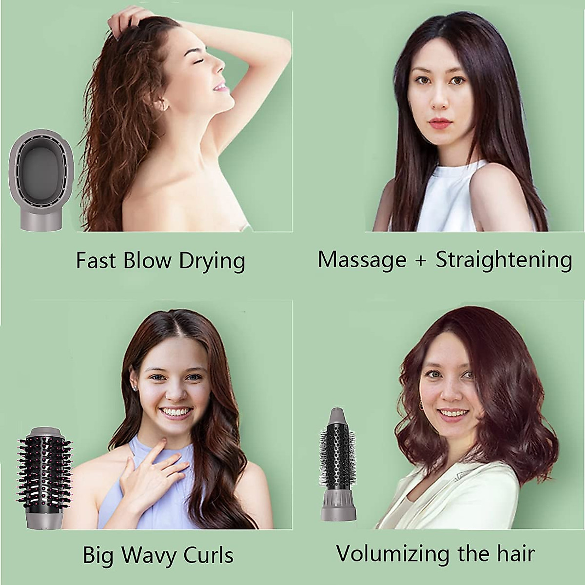 Feamadou Electric Hair Brush,Hot Air Hair Brush,Hair Volumizer Styler Brush, Professional Negative Ion Anti-Frizz Hair Comb