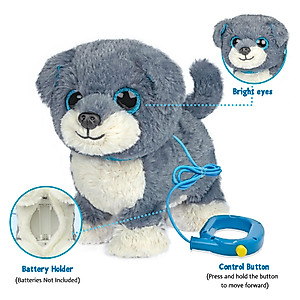 YH YUHUNG Walking and Barking Dog Toy Pet with Remote Control Leash Walking Puppy Toys for Kids Electronic Pets for Girls (Blue)
