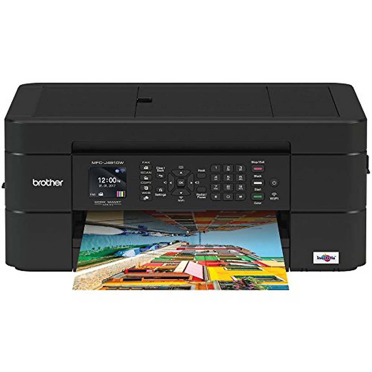 Brother Wireless All-in-One Inkjet Printer, MFC-J491DW, Multi-function Color Printer, Duplex Printing, Mobile Printing,Amazon Dash Replenishment Enabled, Black, 8.5 (MFCJ491DW)