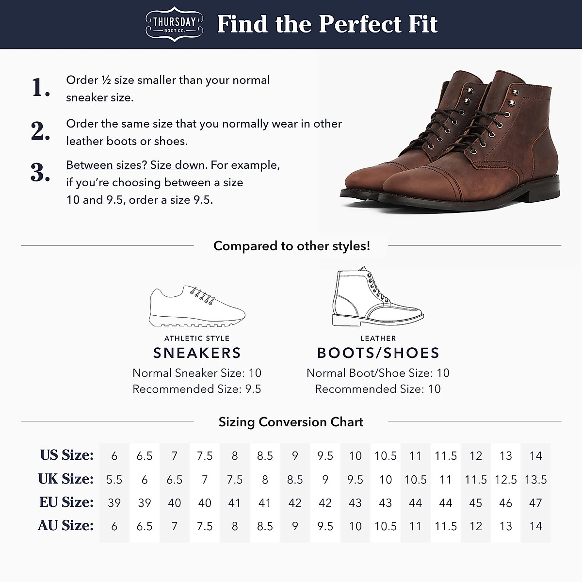 Thursday Boot Company Men's Captain Rugged and Resilient Cap Toe Boot, Black Matte, Size 10