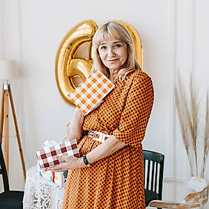 50 Sheets Large Size Autumn Plaid Tissue Bulk, 28 * 20'' Brown Green Yellow Red Orange Buffalo Plaid Gift Wrapping Tissue for Fall Harvest Thanksgiving Day Party DIY Craft