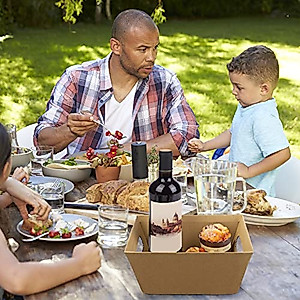 TURSTIN 16 Pieces Gift Basket Empty Cardboard Gift Basket with Handles Rectangular Market Tray Basket Holder Container for Christmas Wedding Holiday Display Gift to Impress, Kraft