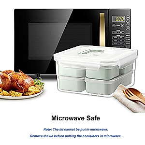 amokk Snackle Box Charcuterie Container with Handle Divided Lunch Box Containers for Adults Salad Container BPA Free (Green)