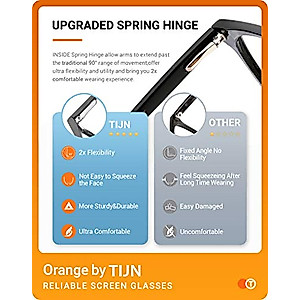 TIJN Blue Light Blocking Glasses for Women Men Clear Frame Square Nerd Eyeglasses Anti Blue Ray Computer Screen Glasses