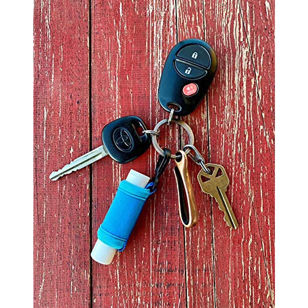 Chapstick Holder Keychain – Lip Balm Sleeve – Premium Neoprene with Key Chain Clip – Perfect for Chap Stick or Lip Gloss (Black, 2 Pack)