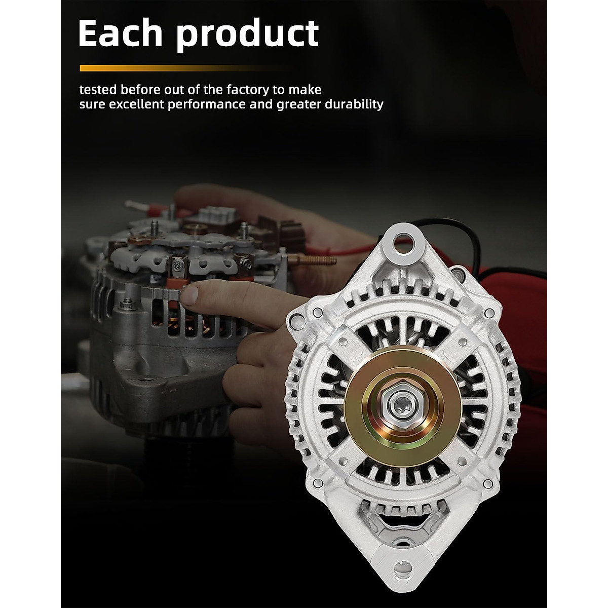 New Alternator Compatible With 1999-2000 For Dodge For Durango 1999-2001 For Dodge For Ram 1500 1999-2000 For Dodge For Ram 1500 Van High Output Alternator Replace 13824, AND0129, 113364