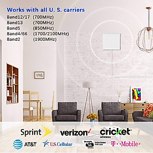Cell Phone Signal Booster, Home Cell Phone Booster, Support All U.S. Carriers Verizon, AT&T & More, Signal Amplifier Repeater Enhance GSM 3G 4G LTE and 5G Signal Up to 5,000 Sq ft, FCC Approved Gray