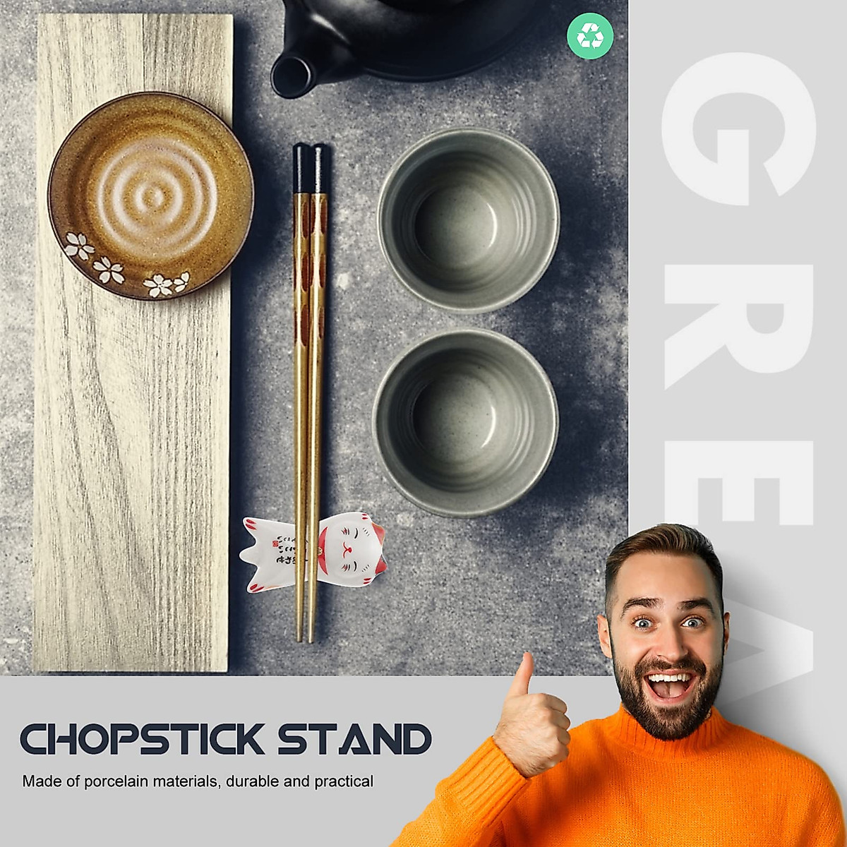 Chopstick Pillow Lucky Cat Ceramic Chopsticks Rest Rack Dinner Spoon Stand Knife Fork Stand Chopsticks Holder for Restaurant Utensils Cutter Rest