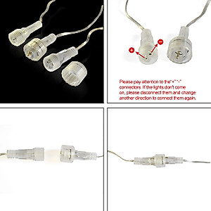 Joiedomi 2-Pack Christmas Meteor Shower Lights - Falling Rain Drop Icicle String Lights 2 x 8 Tubes 30cm 288 LEDs White, for Halloween Christmas Holiday Party Home Patio Outdoor Decoration