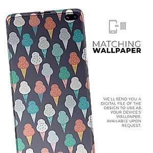 DesignSkinz The All Over Teal and Green Ice Cream Cones Protective Vinyl Decal Wrap Skin Cover Compatible with The Samsung Galaxy S20 (Screen Trim & Back Glass Skin)