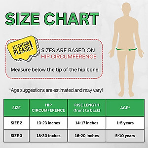 Hybrid Cloth Diaper - Reusable Training Pants, Swim Diaper, Special Needs Briefs, Fits from Baby up to 10 Years (Size 3, Marble)