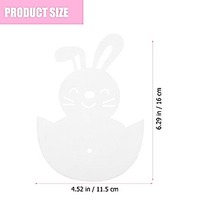 Didiseaon 8Pcs Rabbit Cutlery Bags Holders Easter Bunny Tableware Bags Rabbit Silverware Holders Bags Easter Dinner Table Decorations (White)