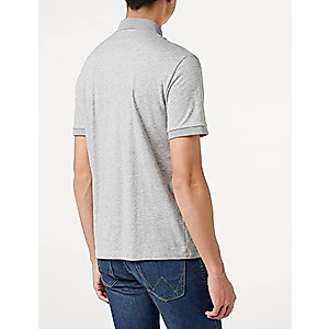 A|X ARMANI EXCHANGE mens Milano/Ny Logo Jersey Polo Shirt, Grey (Bros Bc06 Alloy Htr 3901), Large US