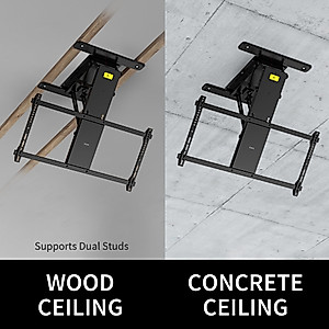 VIVO Electric TV Ceiling Mount for 40 to 85 inch Screens, Large Flip-Down Motorized Pitched Roof VESA Mount, Master Pack, Black, MOUNT-E-FD85