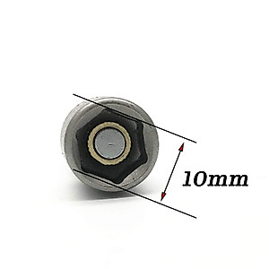 XMHF 10mm Nut Driver Bit Socket Adapter Hex Shank Extension Drill Bit Hex Bit Magnetic 10Pcs