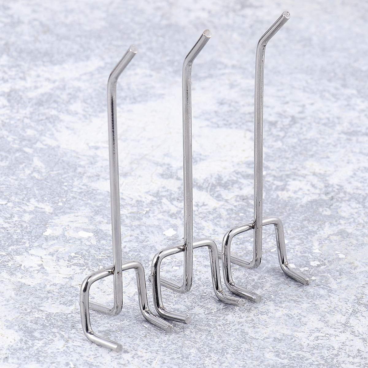 DOITOOL 50pcs Door Hangers Retail Hooks Metal s Hooks Peg Board Accesorries Craft Room Jewelry Storage Pegboard Organizer Kits Store Product Hook Stainless Perforated Plate Heavy