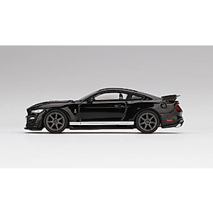 Truescale Miniatures Model Car Compatible with Ford Mustang Shelby GT500 Shadow Black Limited Edition 1/64 Diecast Model Car MGT00334