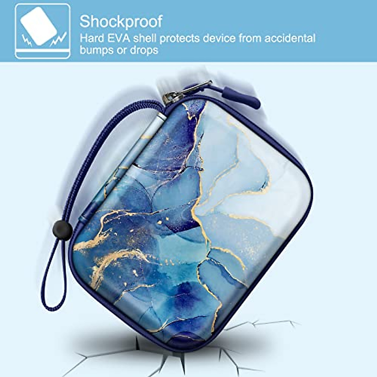 Fintie Protective Case for Canon Ivy Mini/Canon Ivy 2 Mini/Ivy CLIQ/Ivy CLIQ+/ Ivy CLIQ2/ Ivy CLIQ+2 Instant Camera Photo Printer - Shockproof Hard Shell Carrying Case, Ocean Marble