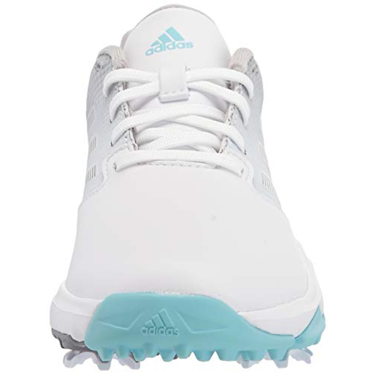 Adidas Golf Shoe, White/Grey/Hazy Sky, 2.5 US Unisex Big Kid