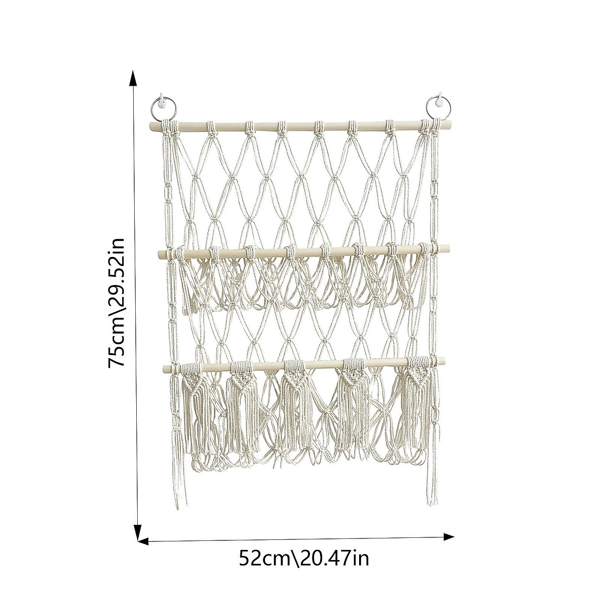 Sinolmaibe Stuffed Animal Hammock, Double Layer Woven Toy Net With Tassels, Net Bag Storage Rack Bookshelf Hammocks Home Decor Book Shelves, Stuffed Animal Toy Storage Holder