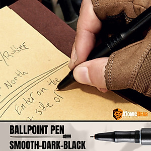 Tactical Pen – Self Defense Pen & Multi-tool Pen - Flashlight Survival Pen for Men & Women - Tactical Gear & Gift - Military EDC Pen + Glass Breaker + Bottle Opener – 3 Ink Refills + 12 Batteries