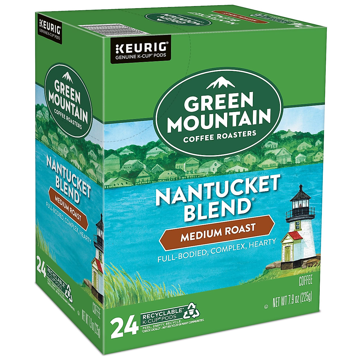 Green Mountain Coffee Roasters Nantucket Blend, Single-Serve Keurig K-Cup Pods, Medium Roast Coffee, 24 Count (Pack of 4), Total 96 Count