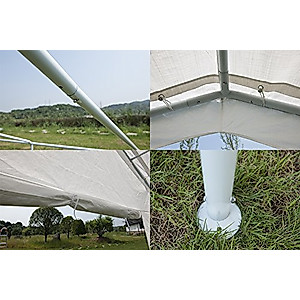 GOJOOASIS 20 x 26 ft Carport Outdoor Metal Commercial Wedding Party Frame Tent w/Sidewalls 4 Rooms