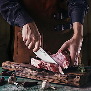 Paul Brown's™ 8 Inch High carbon AUS-6 steel Western Chef Kitchen Knife soft touch handle with Gift box