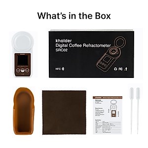 Digital Coffee Refractometer - Pairs with Smartphone | Range 0-27%; Accuracy ±0.2%; ATC 50°F to 140 °F | Portable Handheld | Made in Korea | Measures Coffee TDS Easy to Read | IP65 Waterproof
